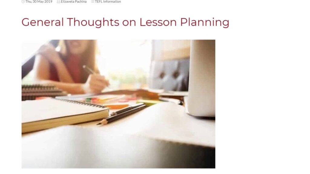General Thoughts on Lesson-Planning | ITTT TEFL BLOG – tefl-videos.com