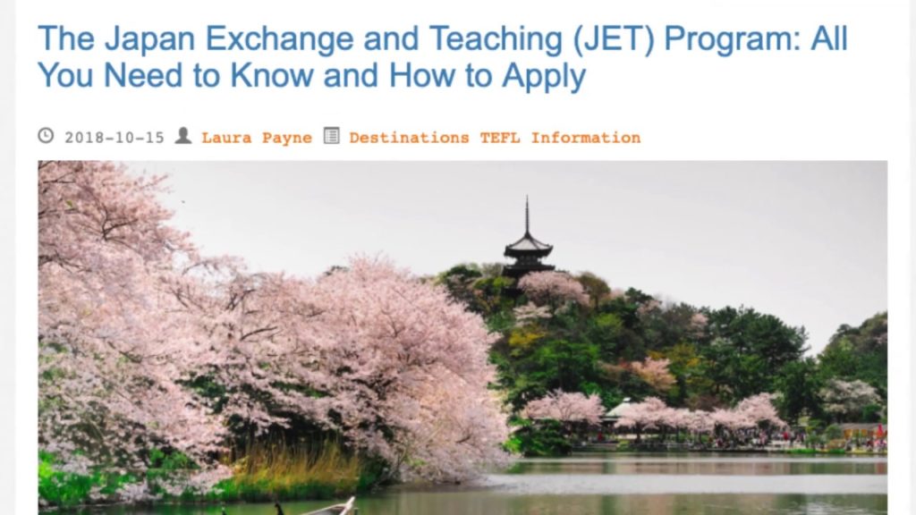 The Japan Exchange and Teaching (JET) Program: All You Need to Know | ITTT TEFL BLOG – tefl ...